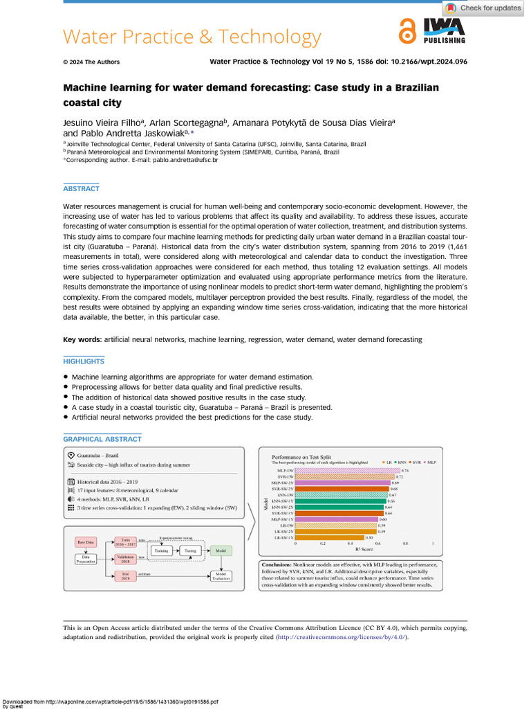 ML For Water Demand Forcasting | PDF | Support Vector Machine | Cross Validation (Statistics)