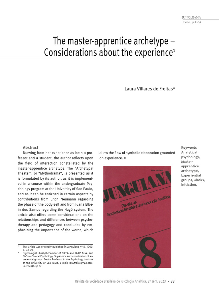 The Master Apprentice Archetype | PDF | Analytical Psychology | Carl Jung