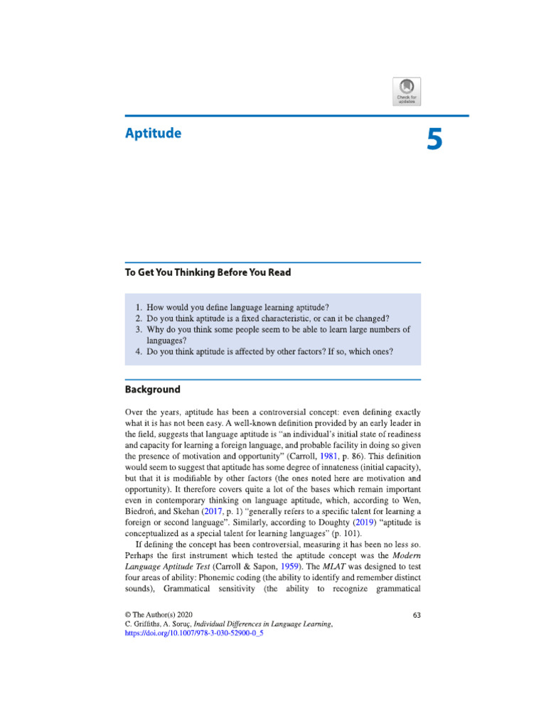 Chapter 5-Aptitude - Student | PDF