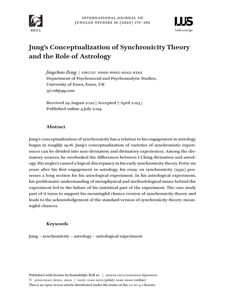 Jungs Conceptualization of Synchronicity | PDF | Synchronicity | Carl Jung