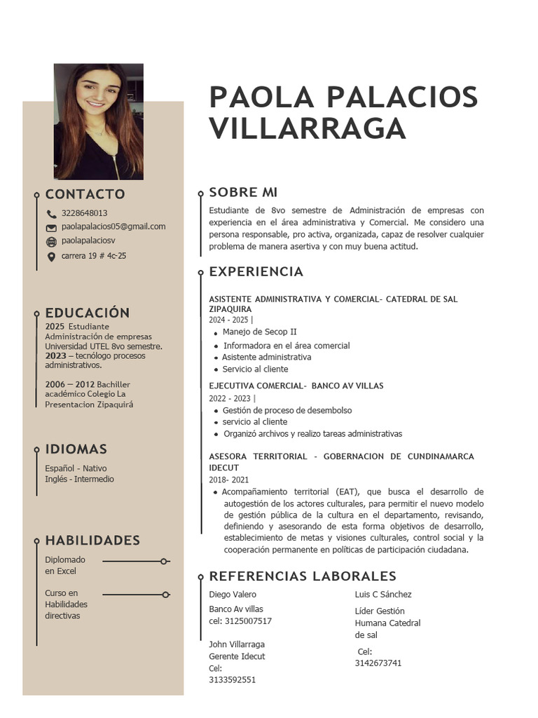 Curriculum Paola Palacios 2025 | PDF | Liderazgo | Negocios económicos