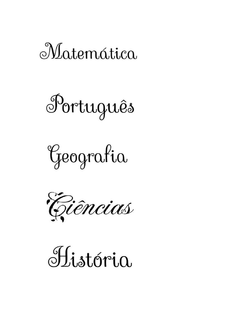 Nome Das Materias Escolares | PDF