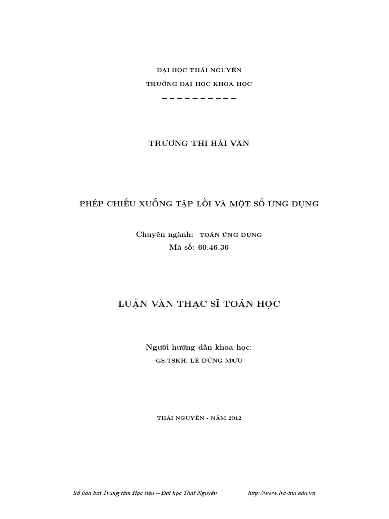 (123doc) Phep Chieu Xuong Tap Loi Va Mot So Ung Dung | PDF