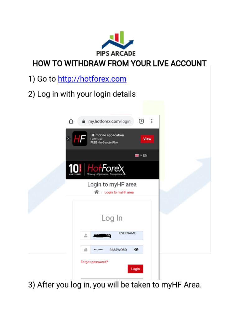 Material 1 - HOW TO WITHDRAW FROM YOUR LIVE ACCOUNT Watermark | PDF