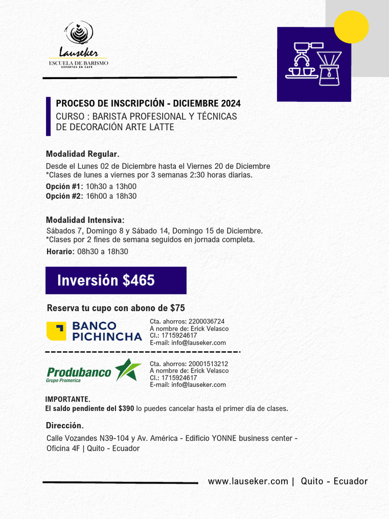Precios y Modalidades BPTA Dic 2024 | PDF | café | Bebida