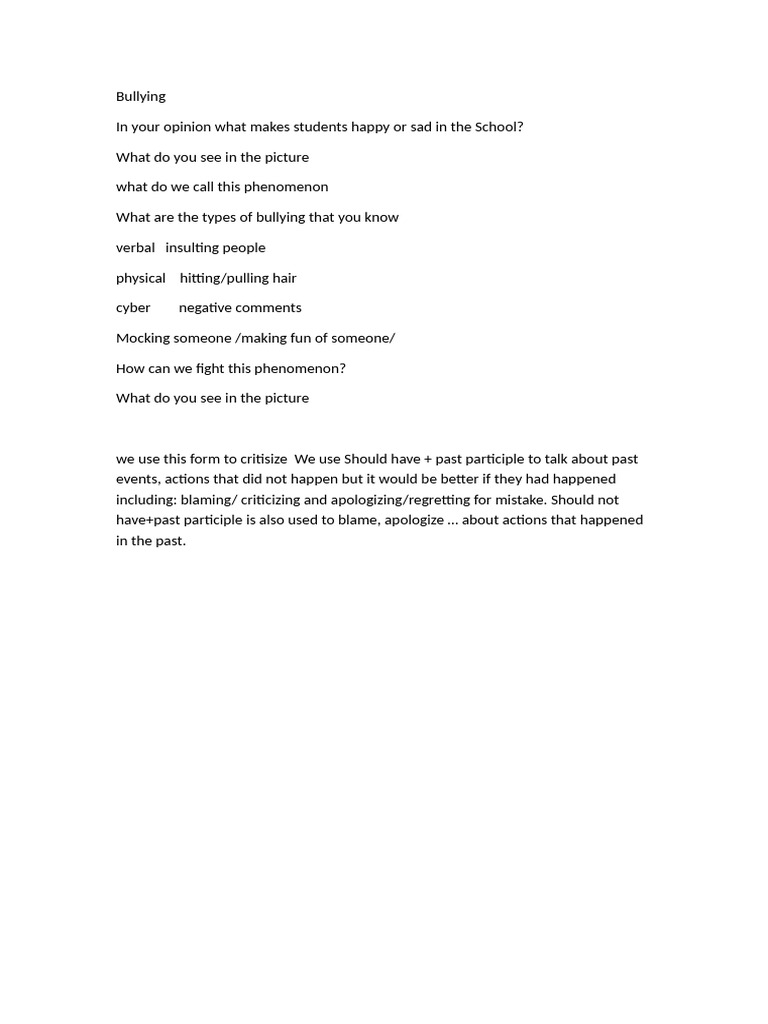 Explaining Bullying | PDF