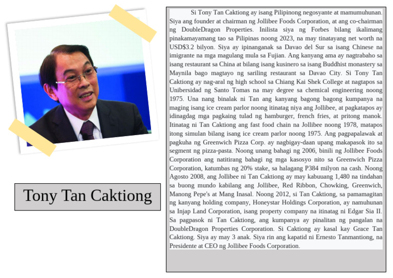 Tony Tan Caktiong | PDF