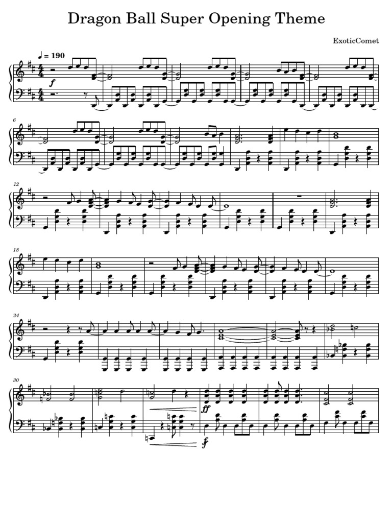 Dragon Ball Super Opening Theme | PDF | Dragon Ball