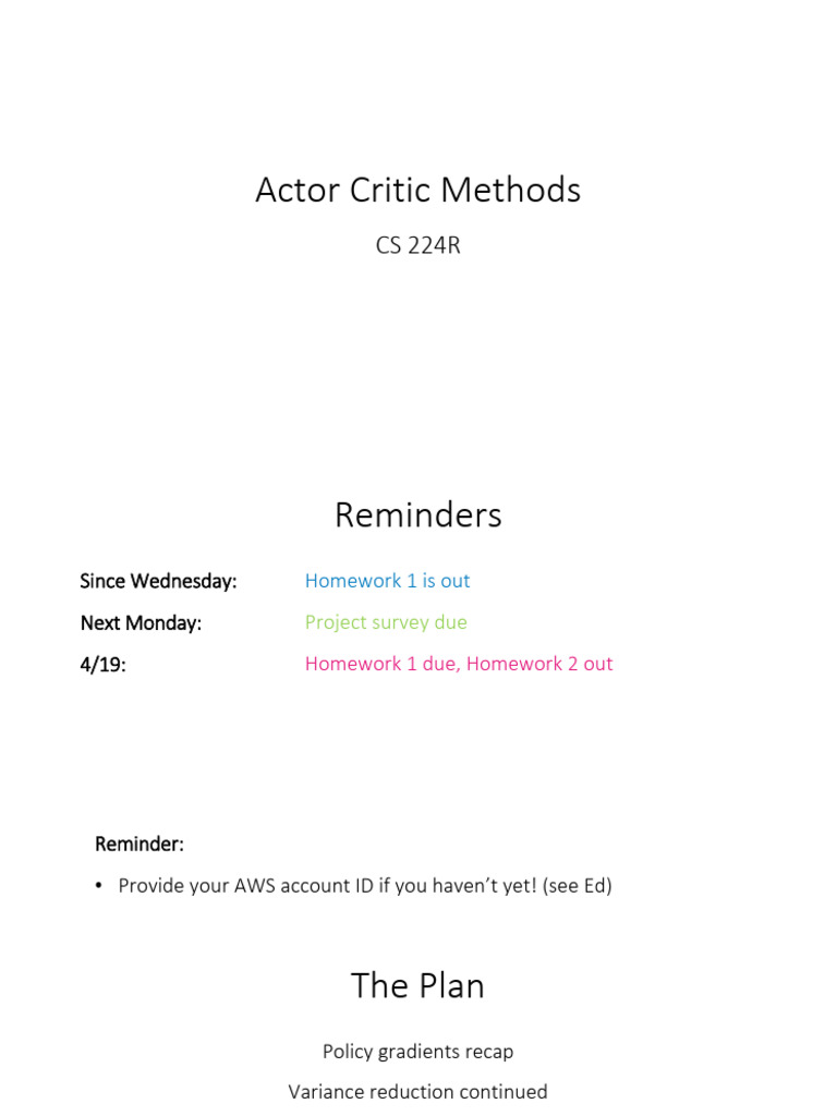 cs224r_L04_Actor_Critic | PDF | Applied Mathematics | Machine Learning