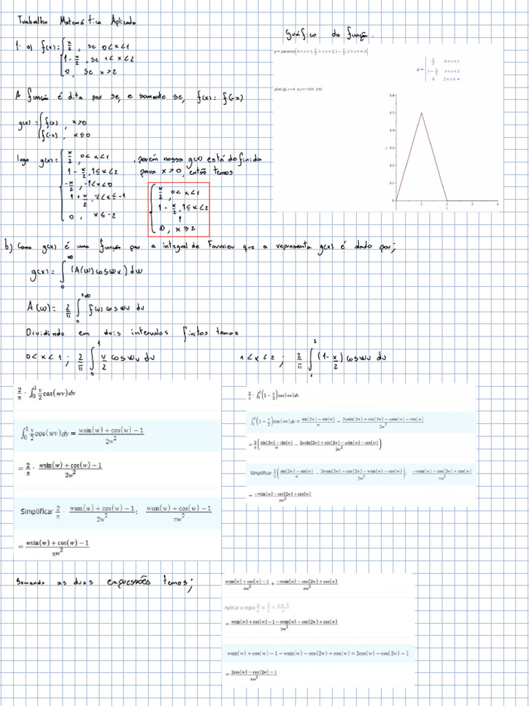 Trabalho matemática aplicada Parte 3 | PDF | Analise matemática | Matemática
