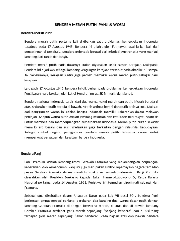 Bendera Merah Putih dan Panji Pramuka | PDF