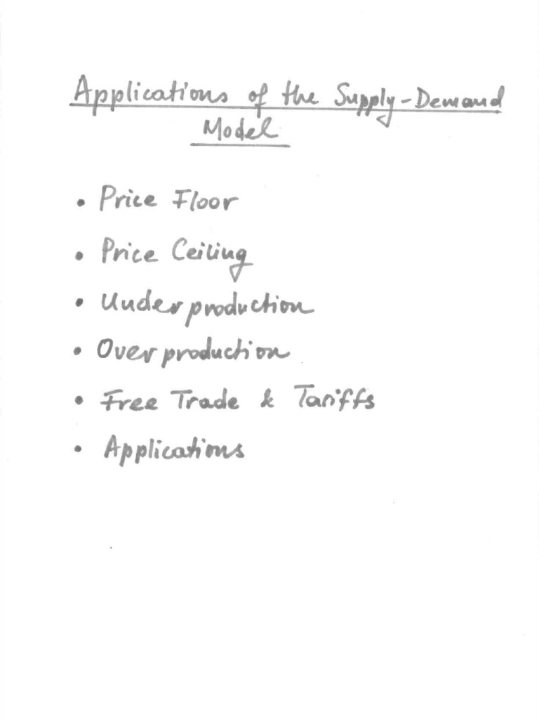 Applications of The Supply - Demand Model - Chapter 4 Lecture Notes | PDF