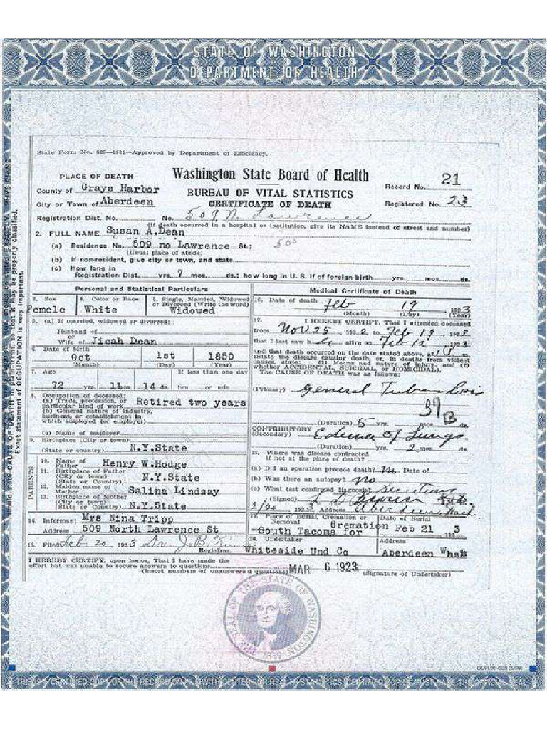 600px-Washington Death Certificate | PDF