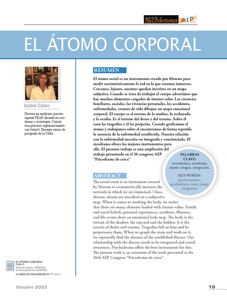 El átomo corporal, Isabel Calvo | PDF | Mente | Las emociones