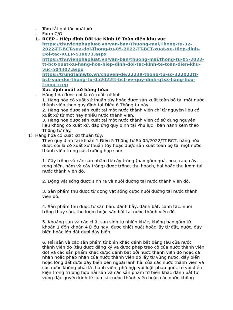 RCEP - VIFTA - Việt Nam - UAE FTA | PDF