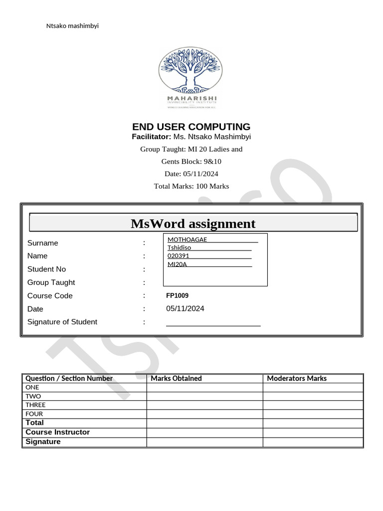 MS WORD ASSIGNMENT FINITO | PDF | Microsoft Word | Paragraph