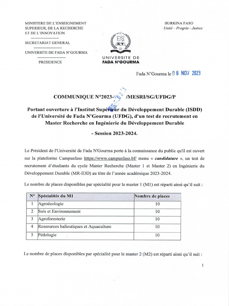 Communiqueb Master Isdd 2024 | PDF