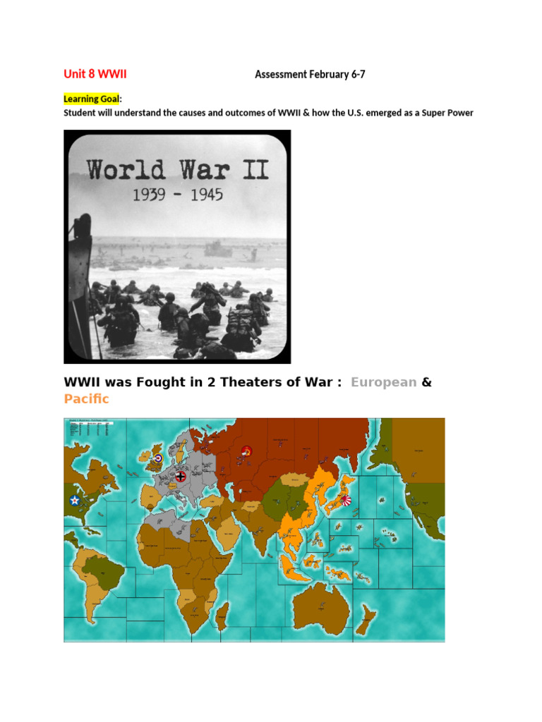 Unit 8 USA World War II Workbook-2 | PDF | Nazi Germany | Atomic ...