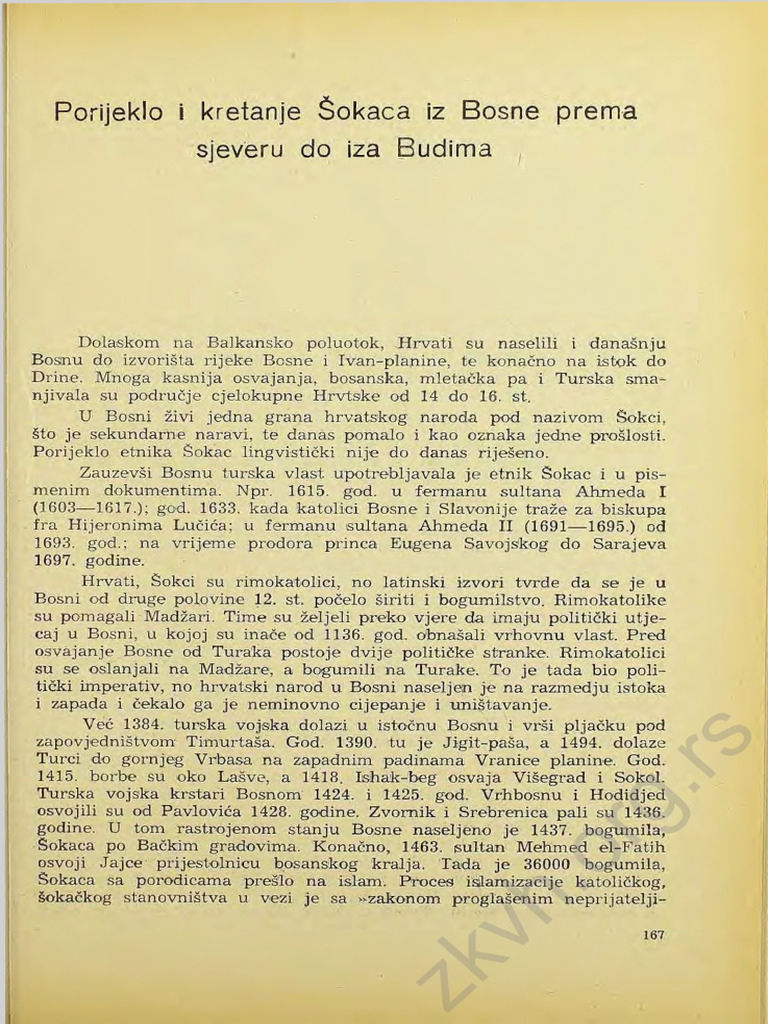 Krunoslav Tkalec - Porijeklo i Kretanke Šokaca Iz Bosne Prema Sjeveru Do Iza Budima | PDF