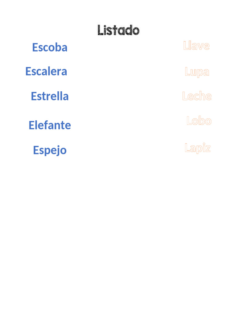 Palabras Con Letra e | PDF