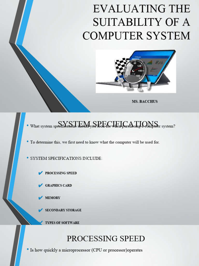 Evaluating The Suitability of A Computer System | PDF | Central Processing Unit | Computer Data ...