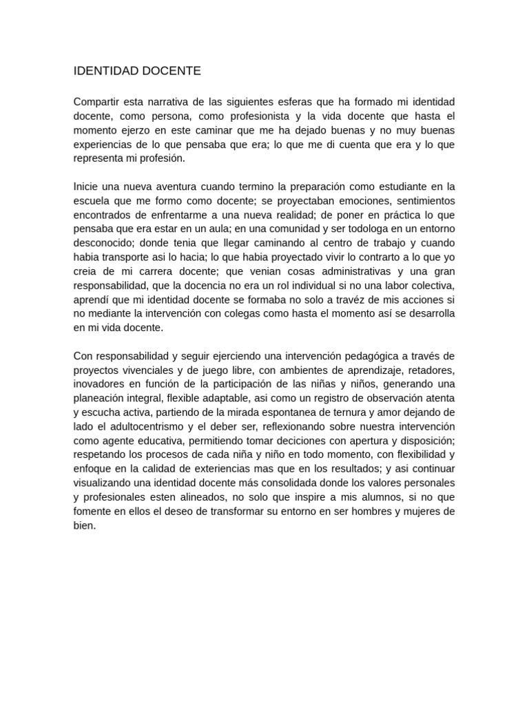 Identidad Docente | PDF