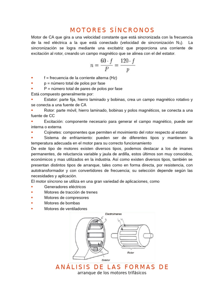 Motores Síncronos | PDF | Motor eléctrico | Electromagnetismo