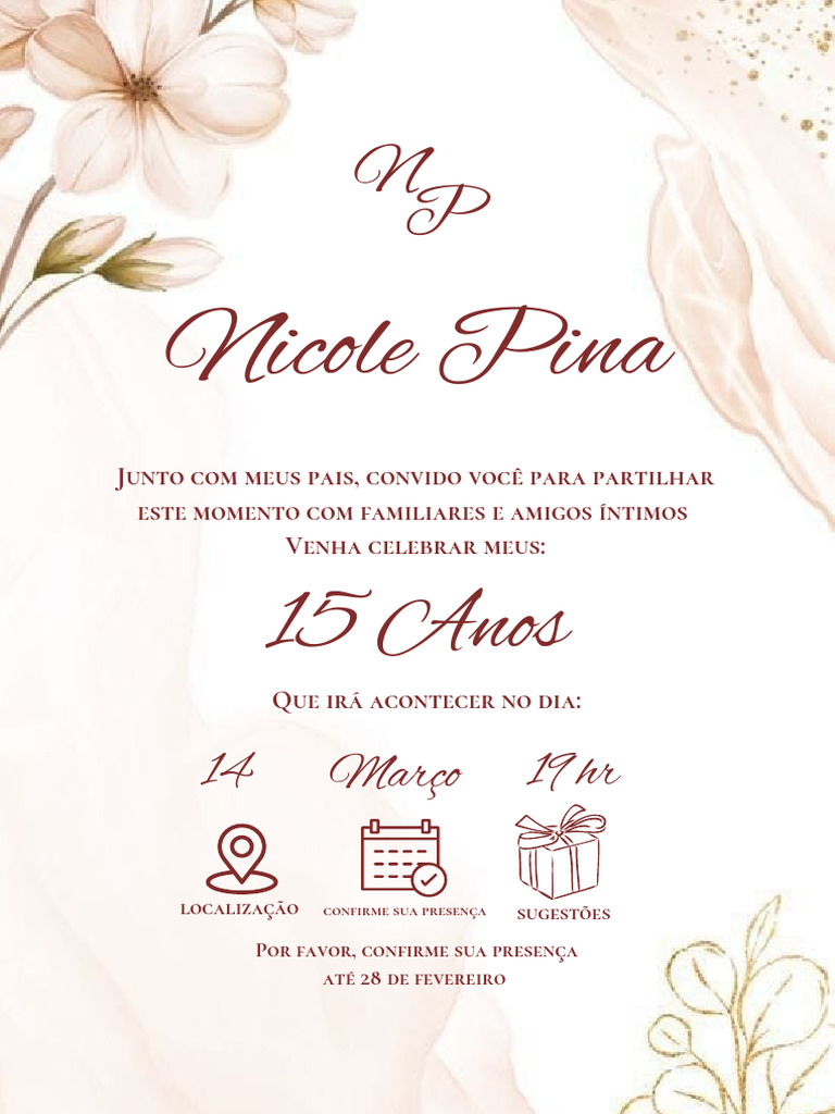 Festa de 15 Anos de Nicole Pina | PDF