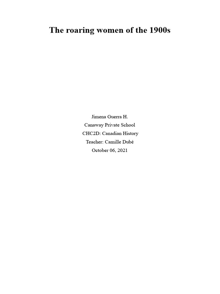 Essay #1 CHC2D: Canadian History | PDF