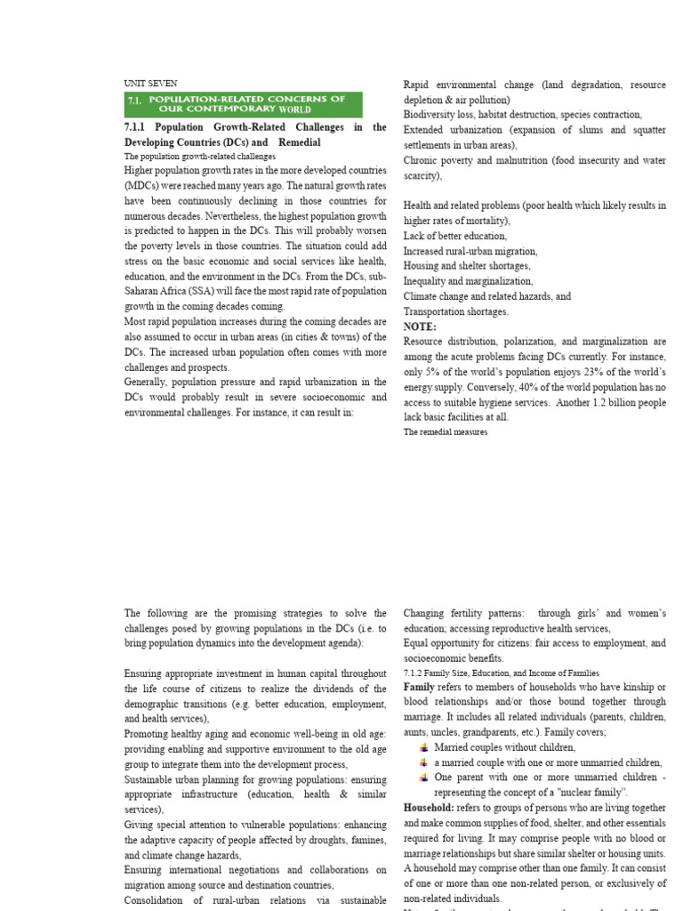 Geography Short Notes For Grade 11 Unit 7 | PDF | Drought ...