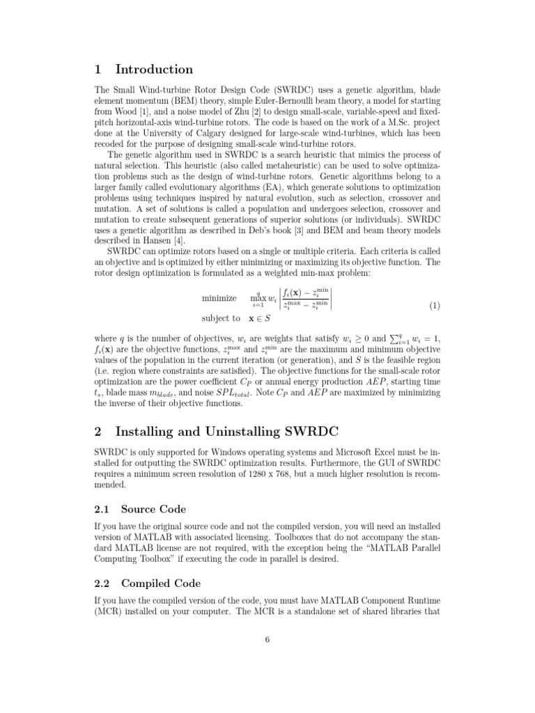 SWRDC_UserGuide PRINT | PDF | Mathematical Optimization | Genetic Algorithm