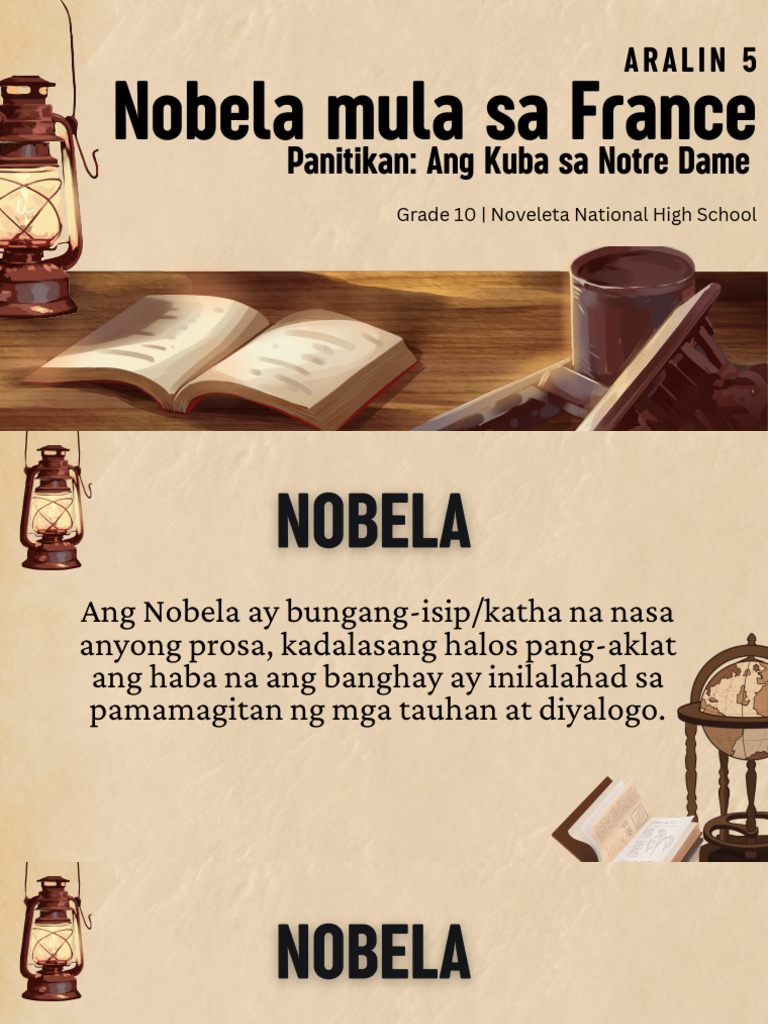 ARALIN 5 (Nobela Mula Sa France Panitikan Ang Kuba Sa Notre Dame) | PDF