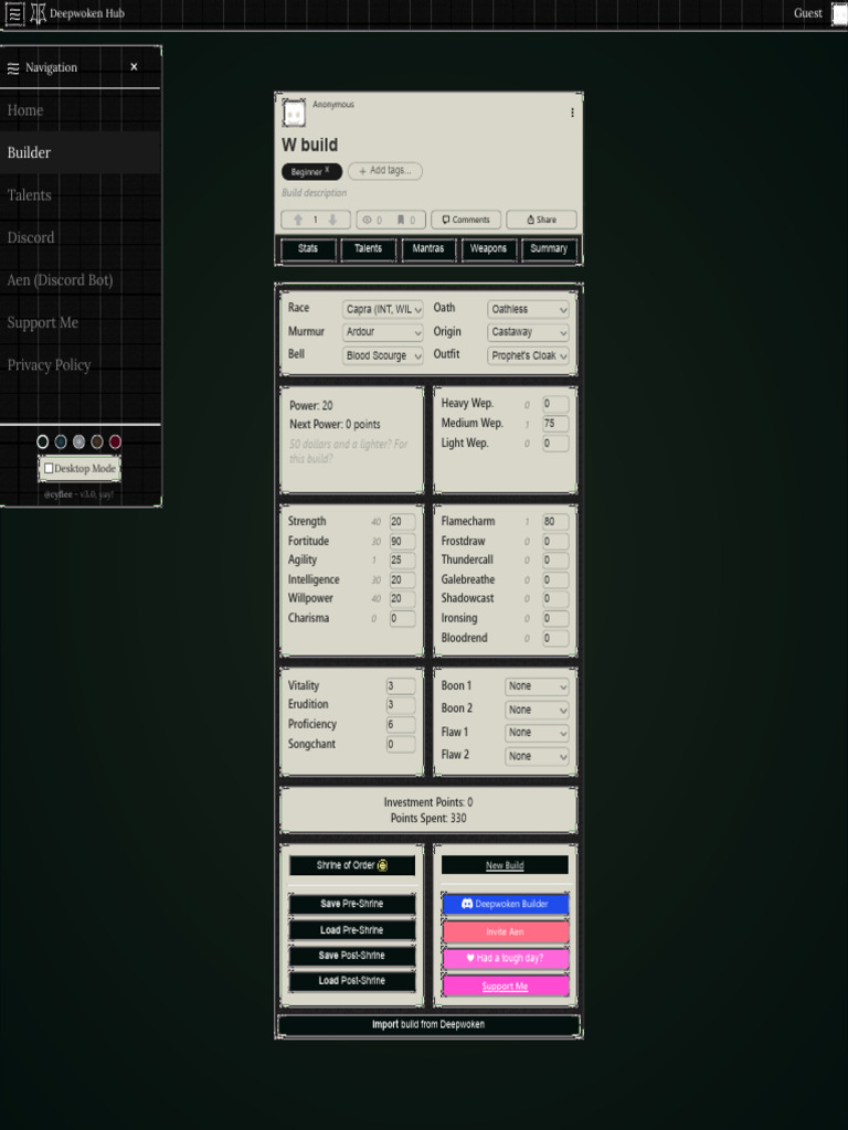 Deepwoken Build: Flamecharm Focus | PDF