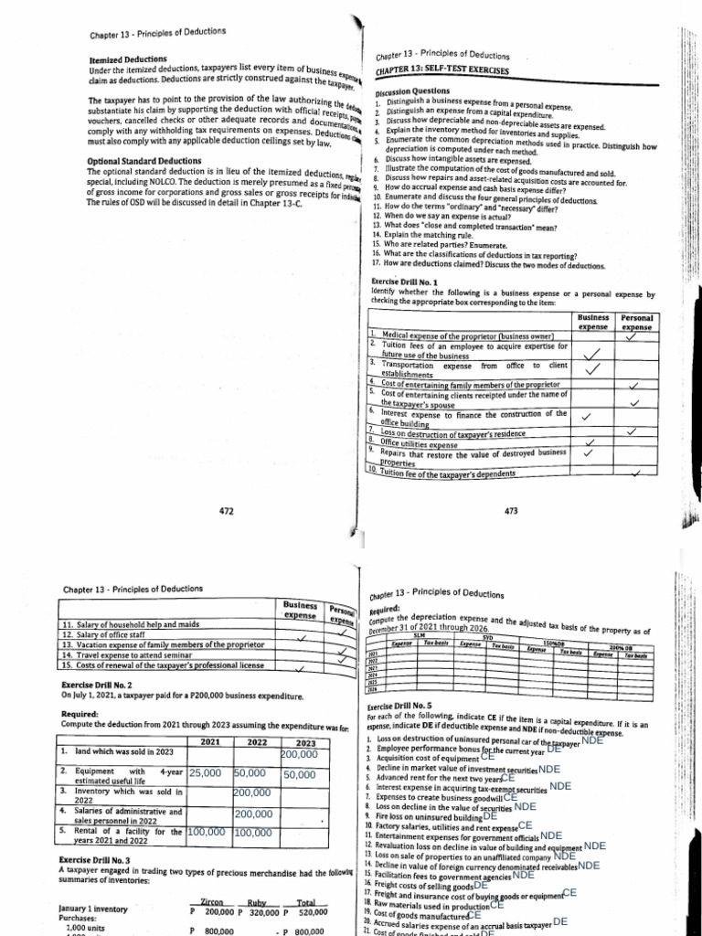 Chapter 13 Solutions | PDF | Tax Deduction | Expense