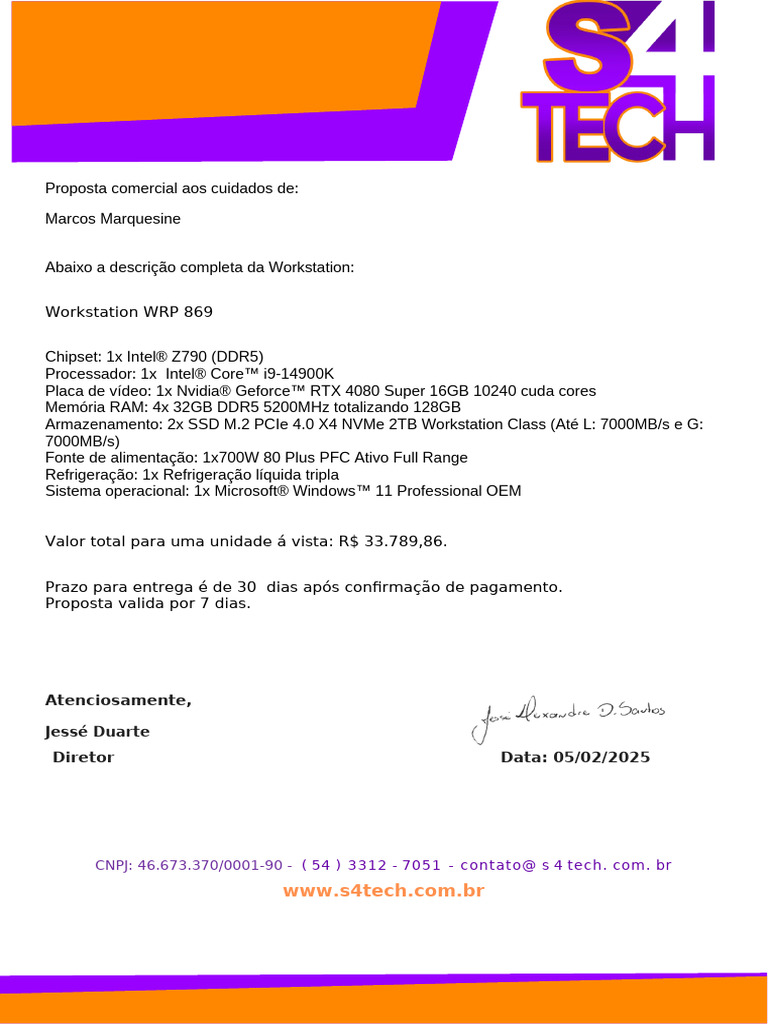 Proposta S4tech | PDF
