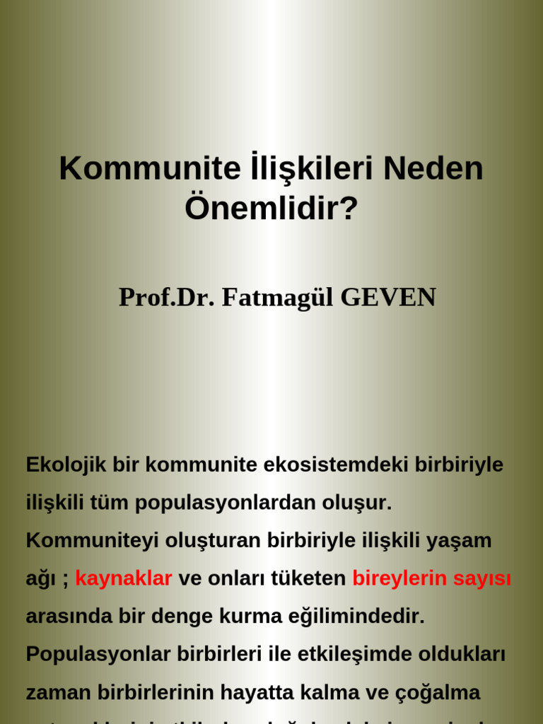 Genelbiyoloji Bolum 2-Komunite Iliskileri | PDF