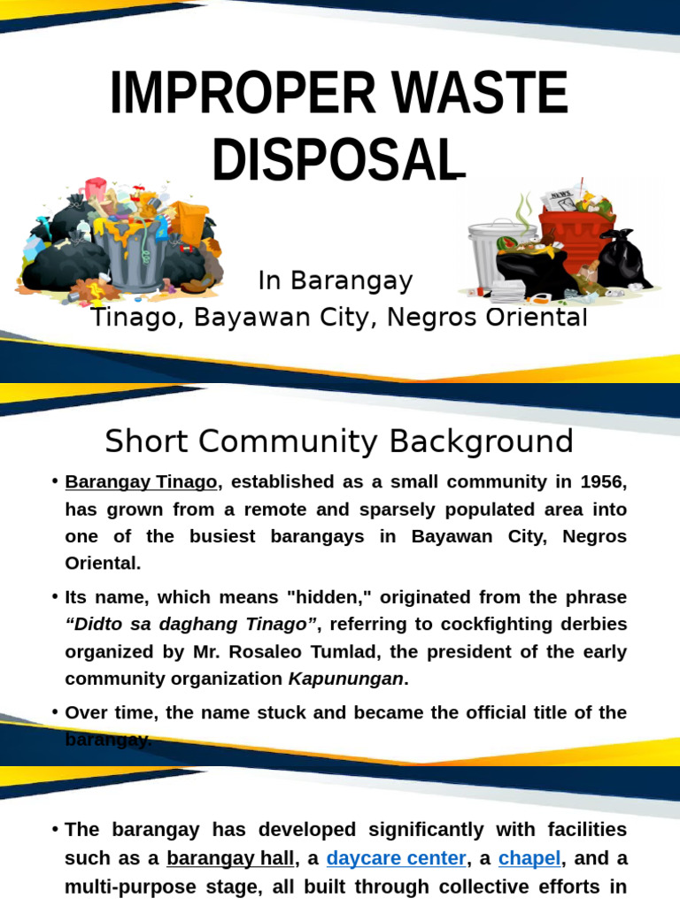 Improper Waste Disposal in Barangay Tinago | PDF | Waste Management | Waste