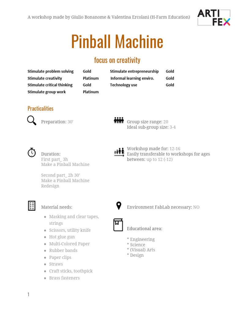 V Pinball Machine (Focus On Creativity) | PDF