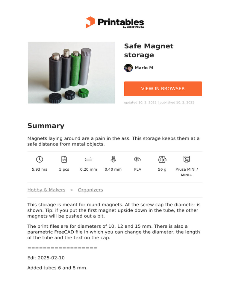 Safe Magnet Storage | PDF
