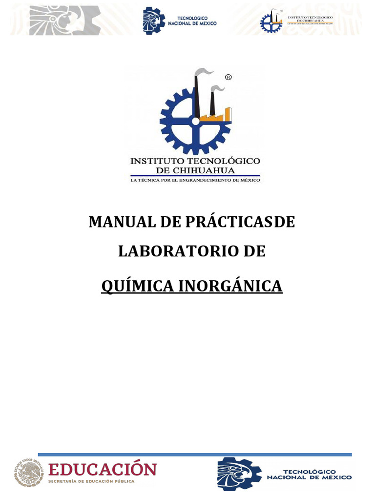 Manual Química Inorgánica: Prácticas y Seguridad | PDF | Laboratorios | Compuestos químicos