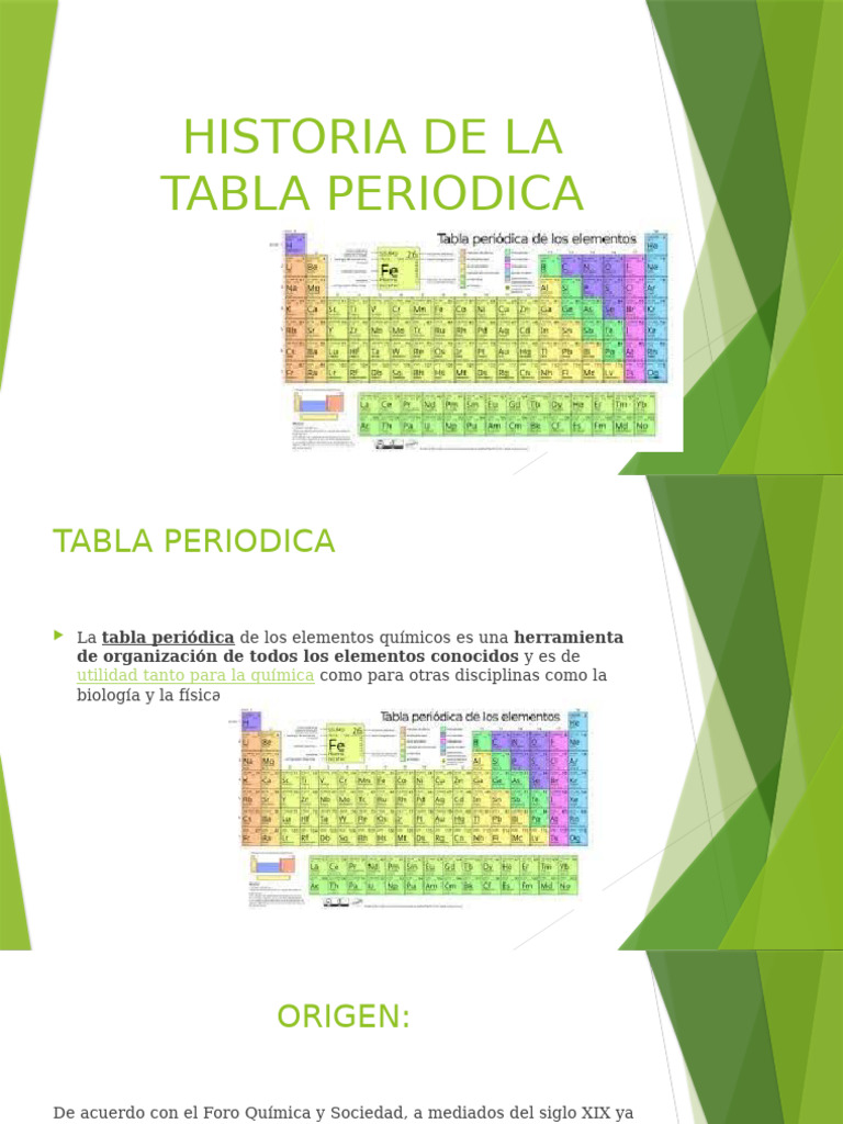 Historia y organización de la tabla periódica | PDF | Tabla periódica ...