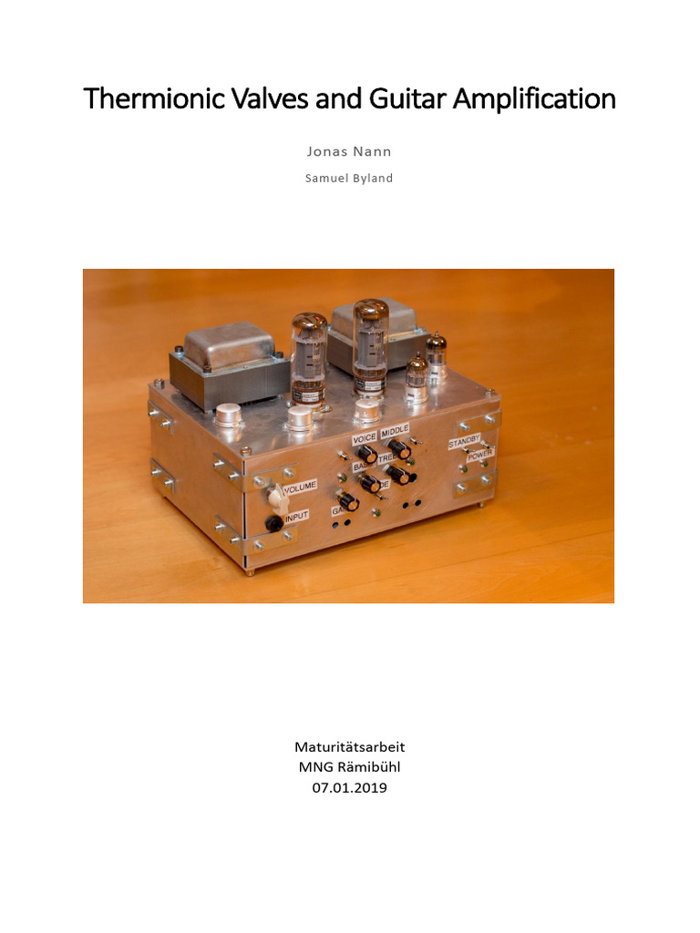 Thermionic Valves and Guitar Amplification | PDF | Vacuum Tube | Amplifier