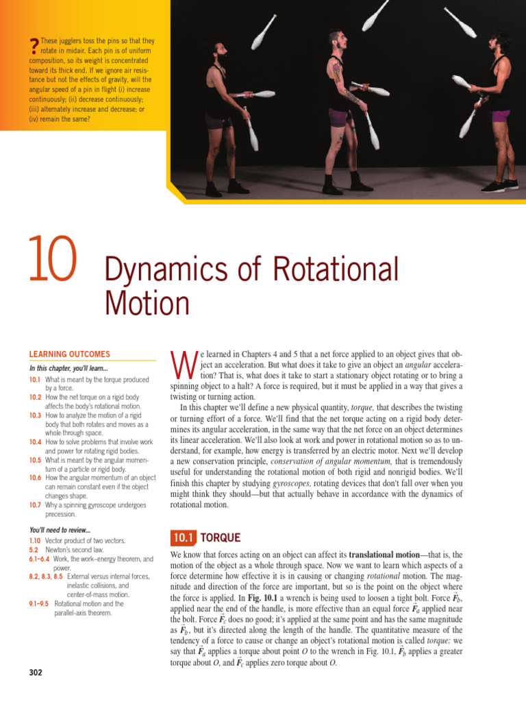 Chapter 10 - 원서 | PDF | Rotation Around A Fixed Axis | Torque