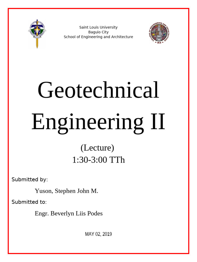 Geotechnical Engineering II Course Details | PDF