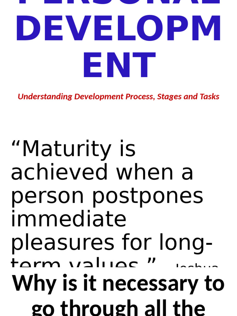 Stages of Personal Development Guide | PDF | Developmental Psychology ...