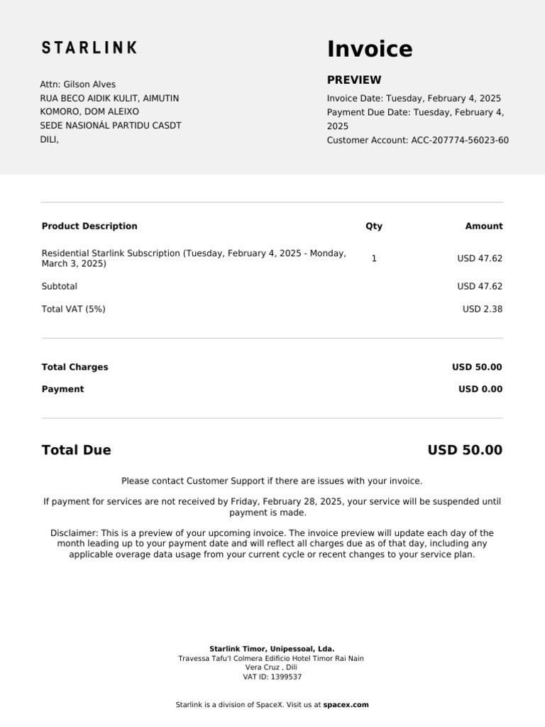 Inv Preview Acc 207774 56023 60 | PDF | Invoice | Business Documents