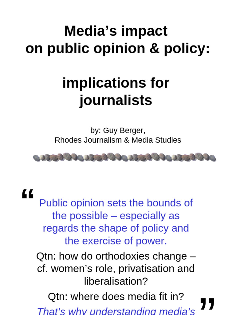 Media's Role in Shaping Public Opinion | PDF | Public Opinion ...