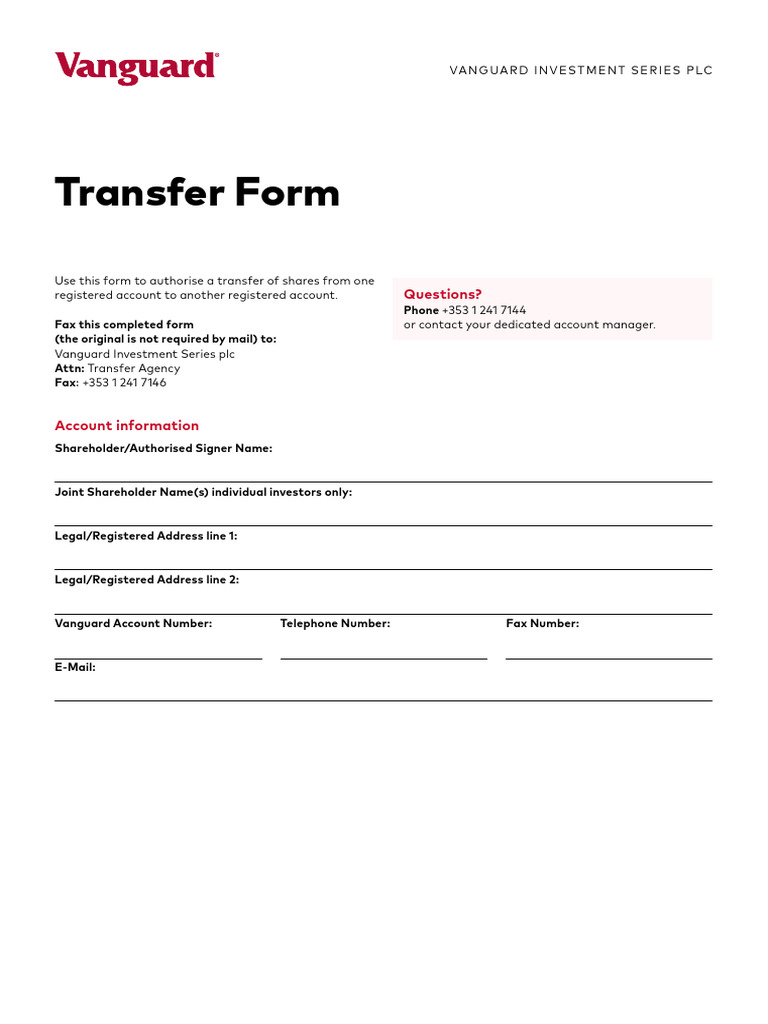 Ireland Domiciled Transfer Form | PDF