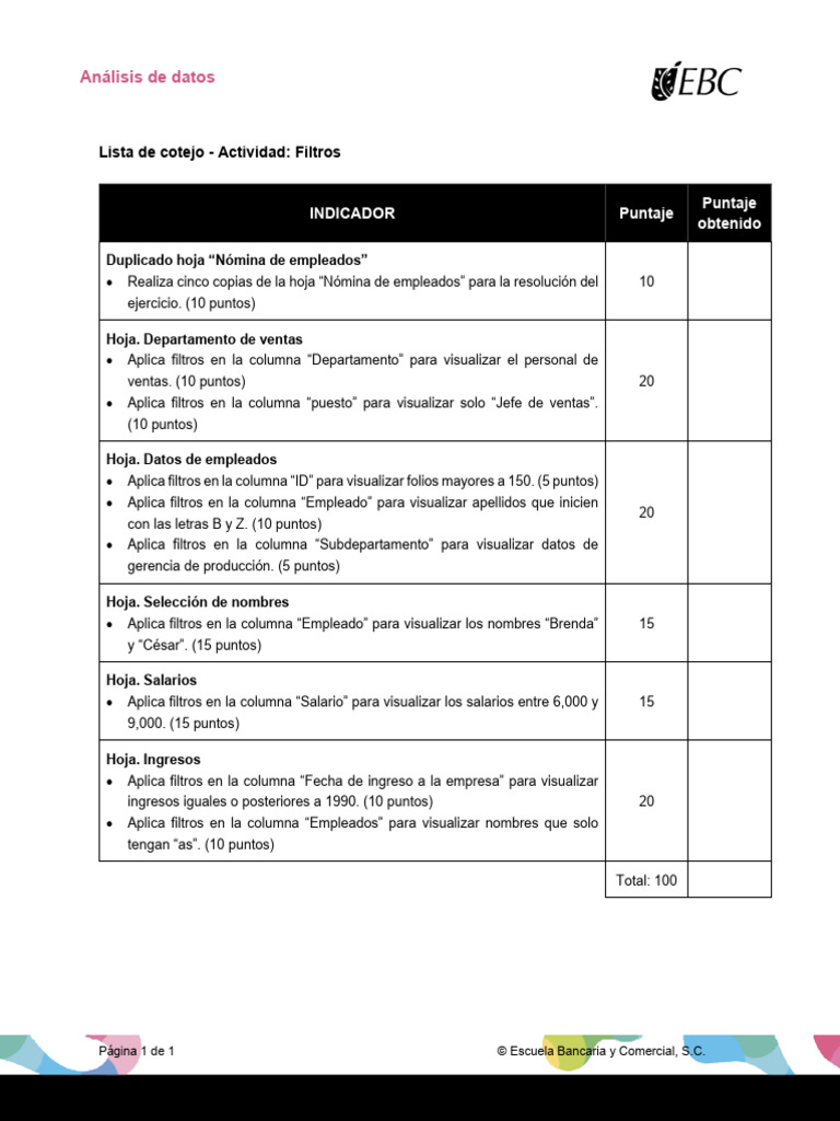 Listacotejo S16 | PDF