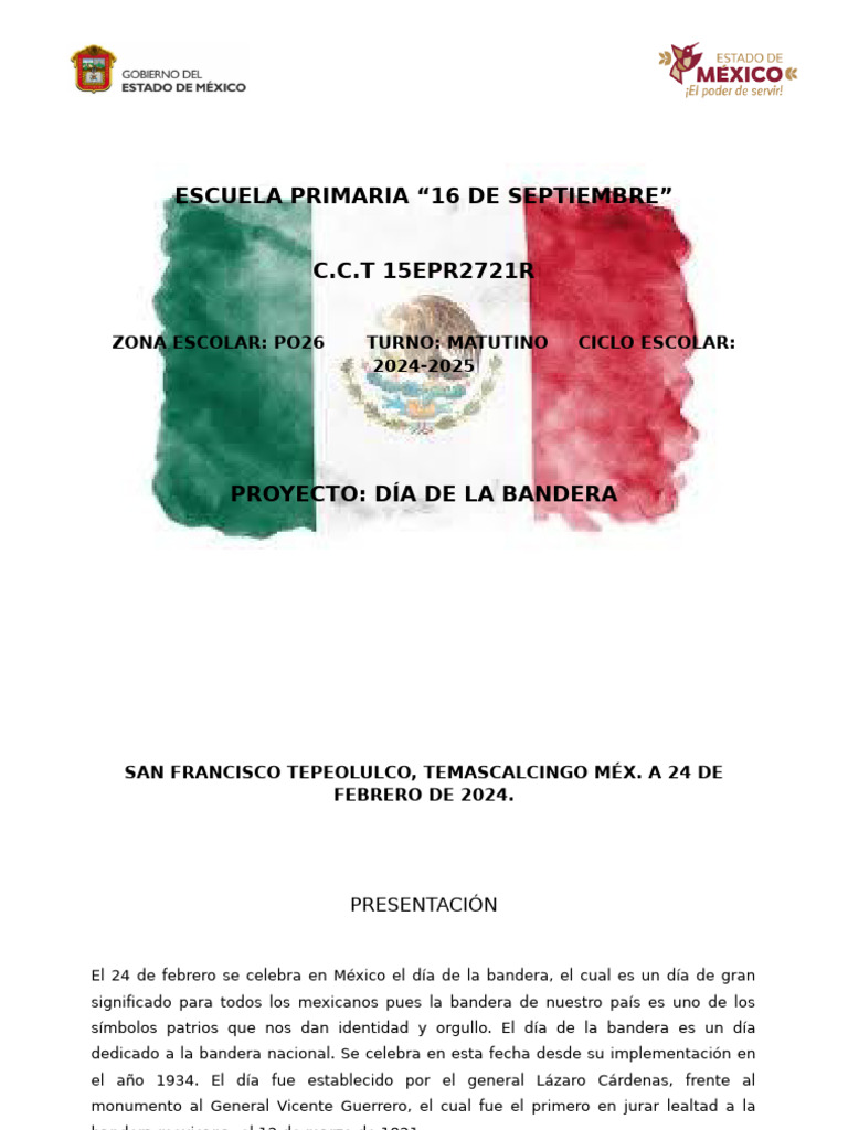 Prpyecto Dia de La Bandera | PDF | México